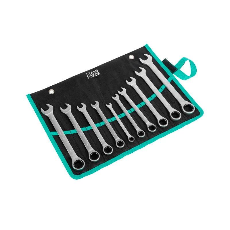 Juego de 10 llaves combinadas fijas/carraca y estuche TRADEFORCE - Con tu aire